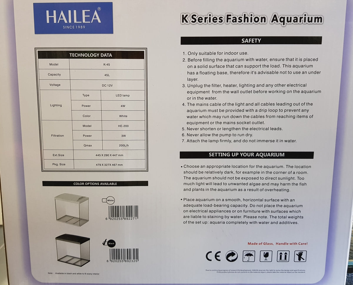 Complete Aquarium - 45L (445mm x 290mm x 447mm) – Sydney Aquascapes