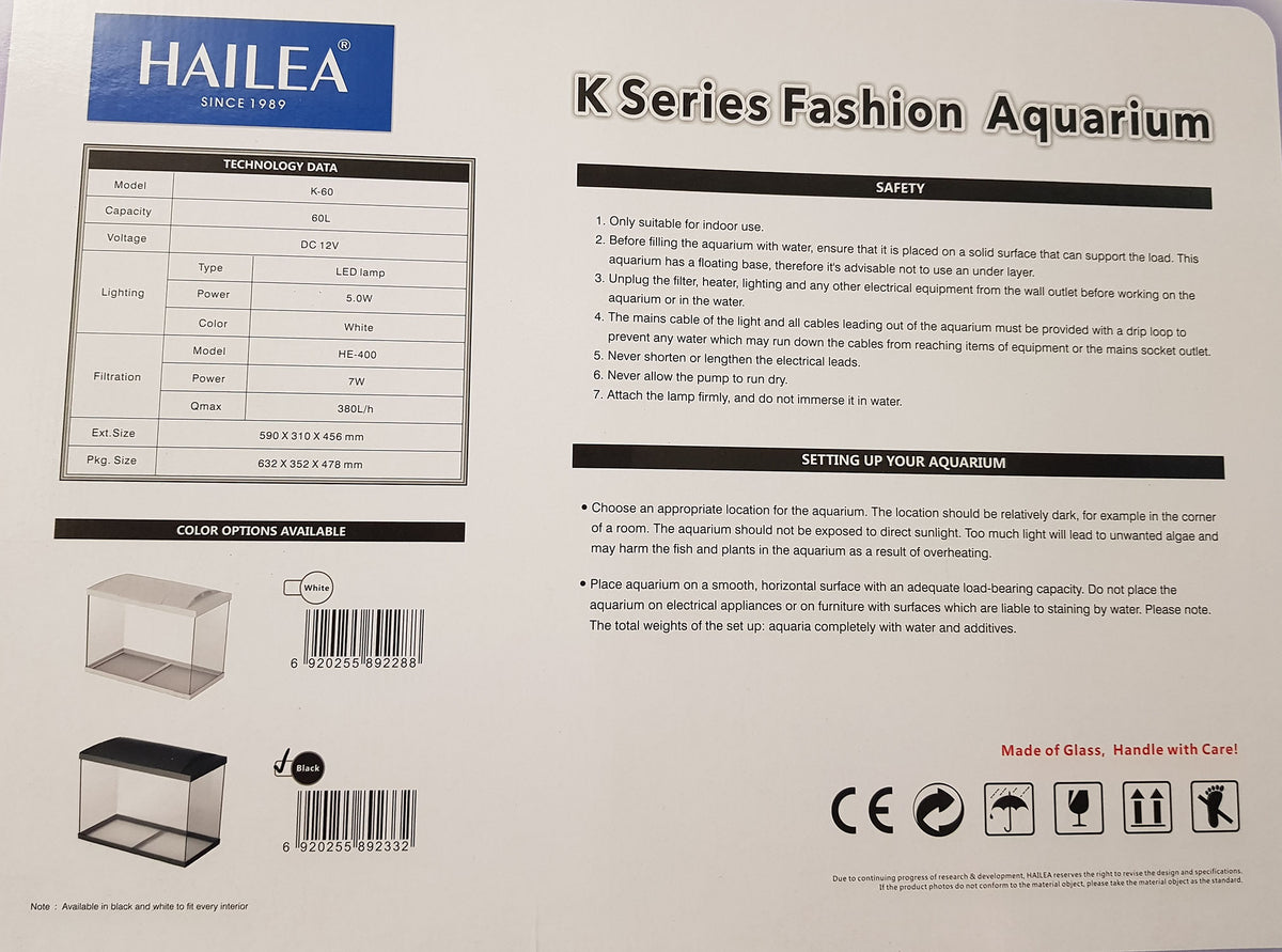 Complete Aquarium - 60L (590mm x 310mm x 456mm) – Sydney Aquascapes